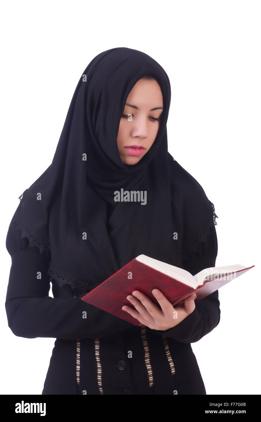 Young muslim female student with books Stock Photo - Alamy