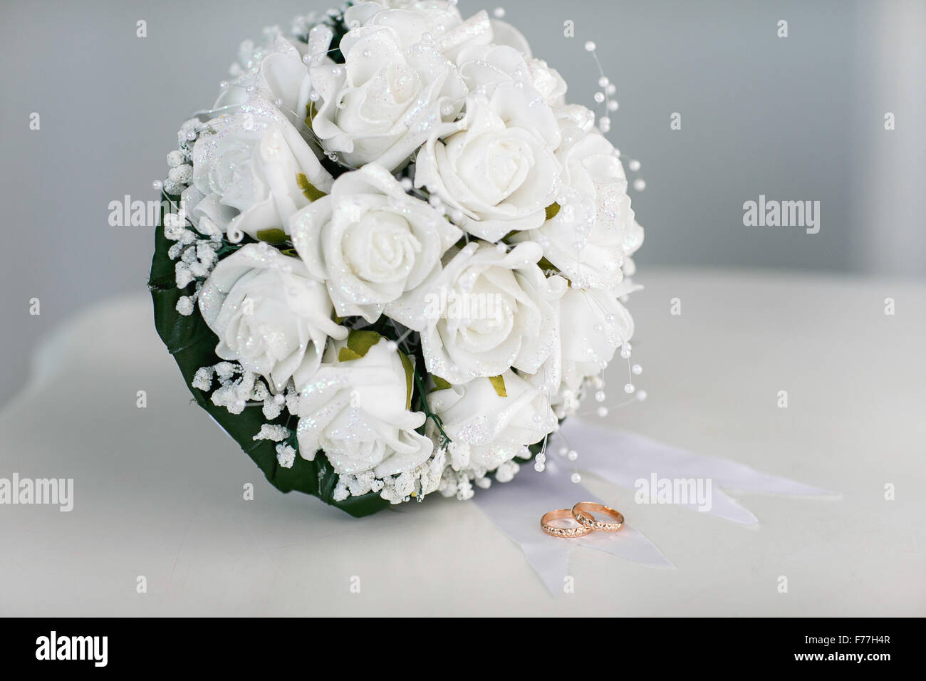 beautiful gold wedding rings. Chic wedding accessories Stock Photo - Alamy