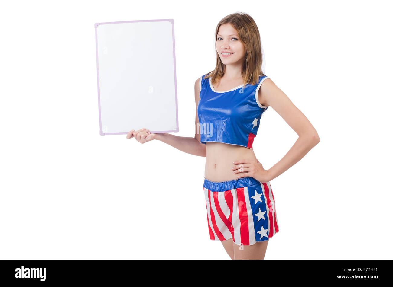 Woman boxer in uniform with US symbols Stock Photo - Alamy