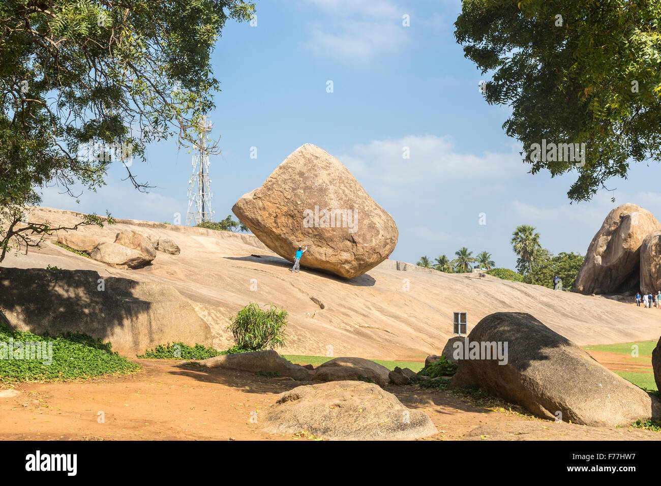 Mahabalipuram (Mamallapuram): Krishna's Butter Ball, a huge balanced ...