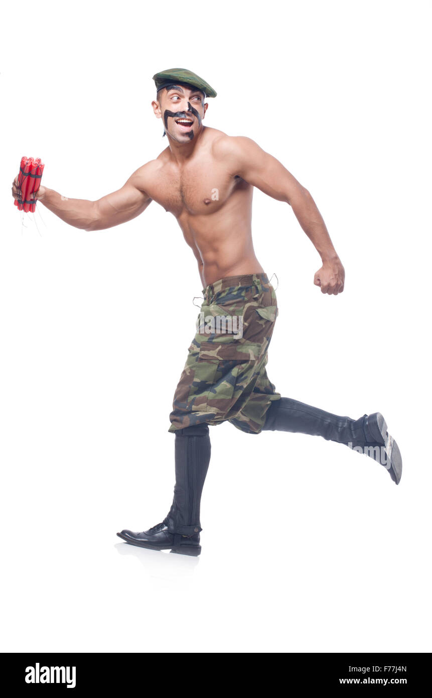 Soldier isolated on the white background Stock Photo - Alamy