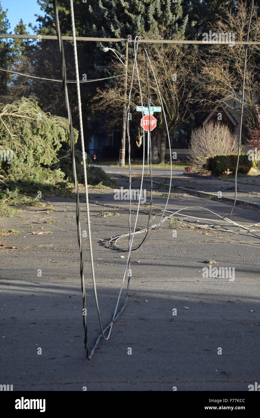 Downed power lines hi-res stock photography and images - Alamy