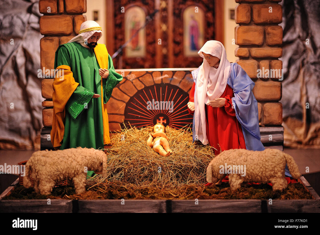Christmas nativity crib sets Stock Photo - Alamy
