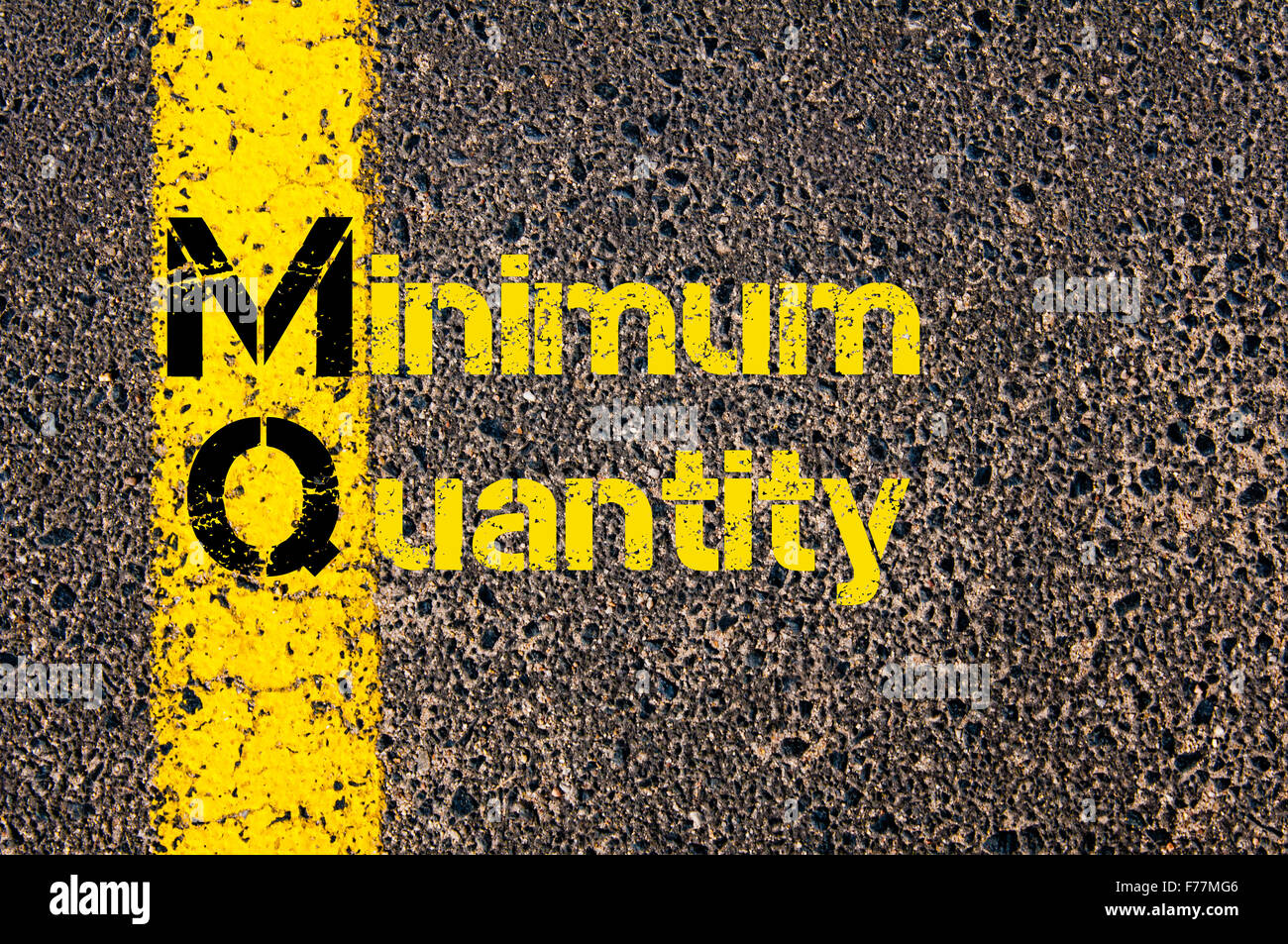 Concept image of Business Acronym MQ as Minimum Quantity written over ...