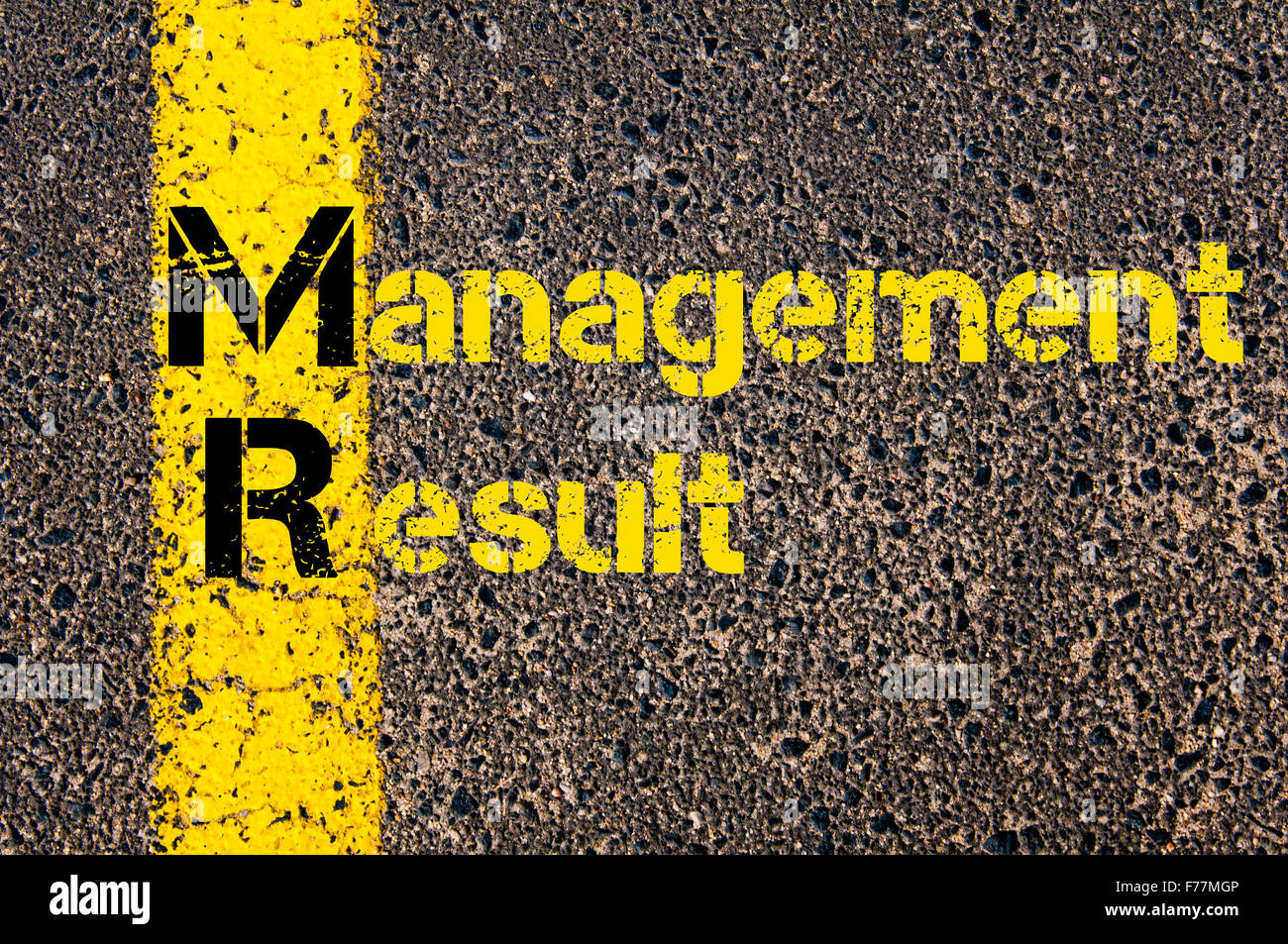 Concept image of Business Acronym MR as Management Result written over ...