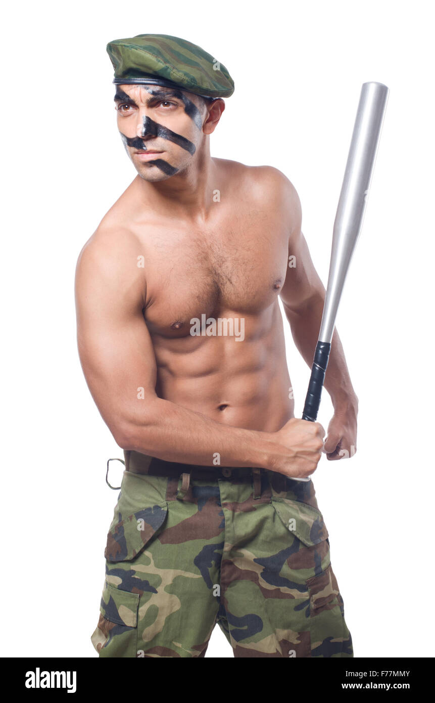 Soldier isolated on the white background Stock Photo - Alamy