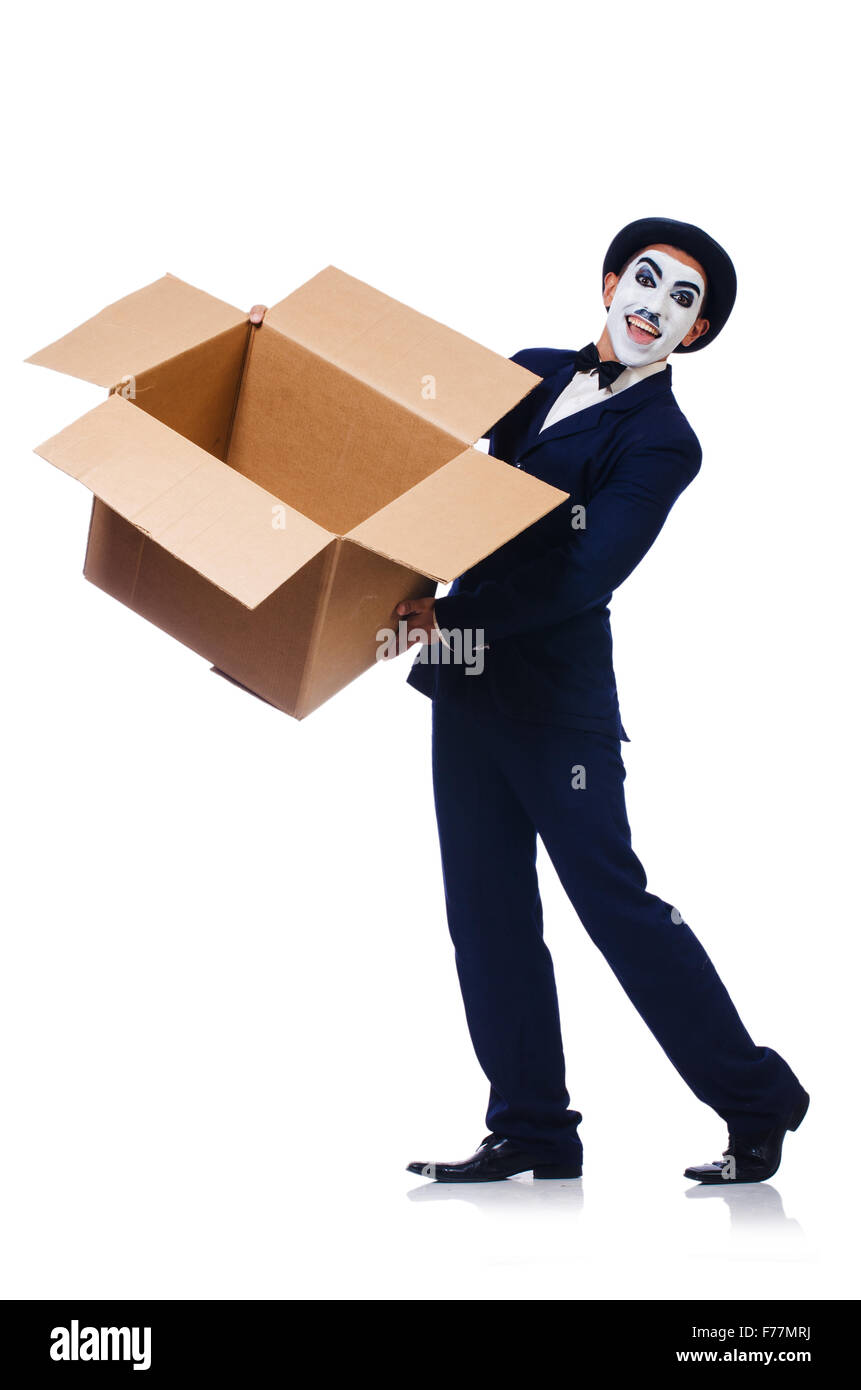 Man with cane in the box Stock Photo - Alamy