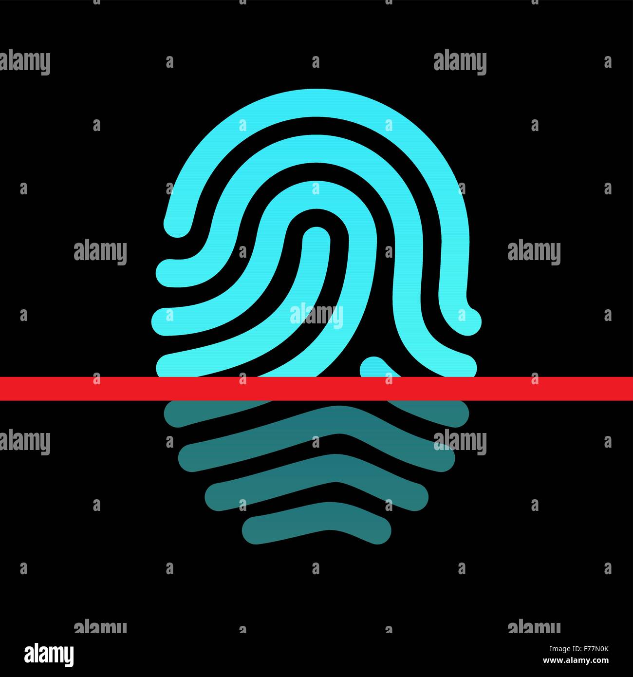 Fingerprint identification system - loop type icon Stock Vector Image ...