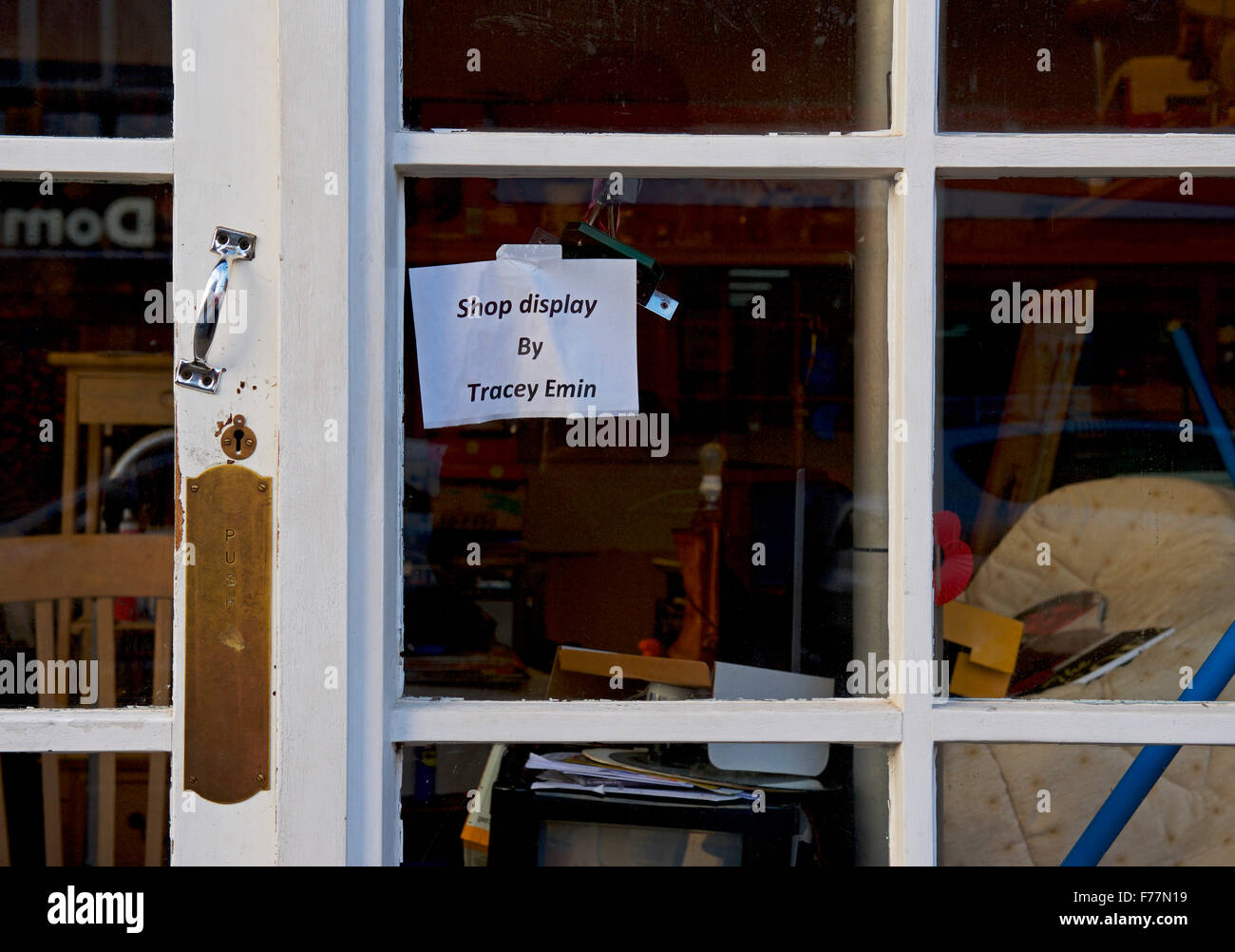 sign: shop window by Tracey Emin, England UK Stock Photo - Alamy