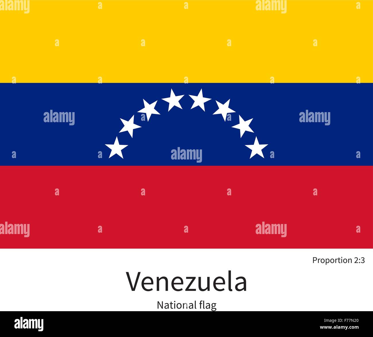 National flag of Venezuela with correct proportions, element, colors ...