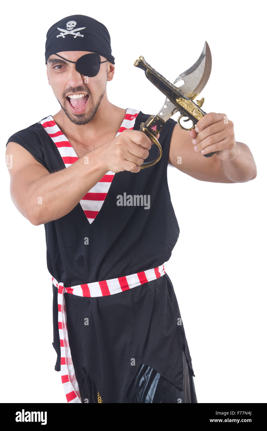 One eyed pirate isolated on the white Stock Photo - Alamy