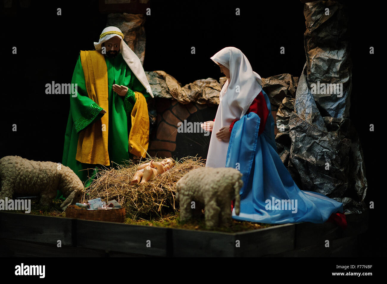 Christmas nativity crib sets Stock Photo - Alamy