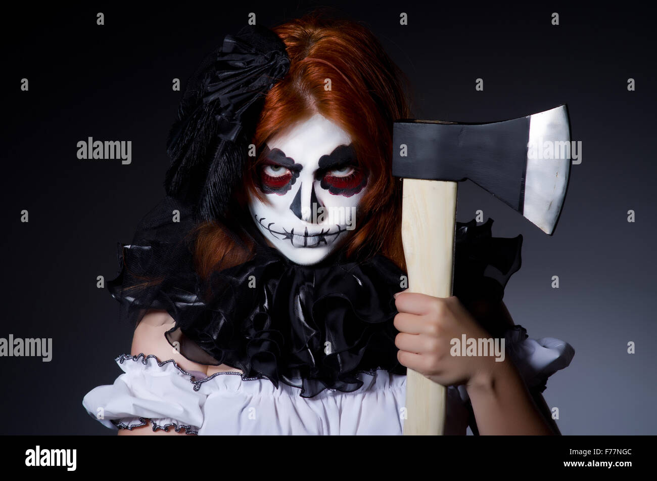 Woman monster axe in dark hi-res stock photography and images - Alamy
