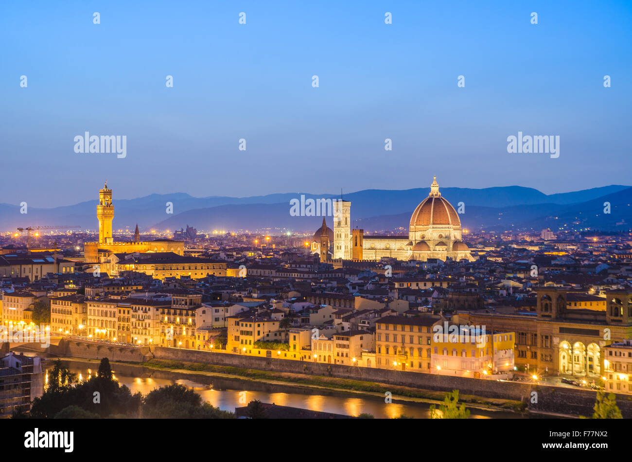 Florence cityscape in dusk hours Stock Photo - Alamy
