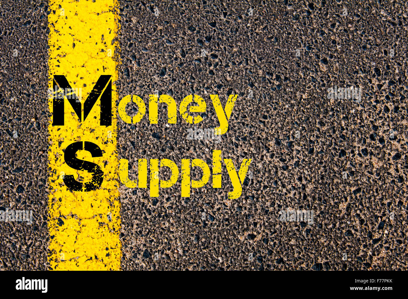 Concept image of Business Acronym MS as Money Supply written over road ...