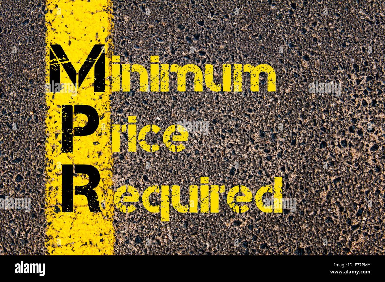 Concept image of Business Acronym MPR as Minimum Price Required written ...