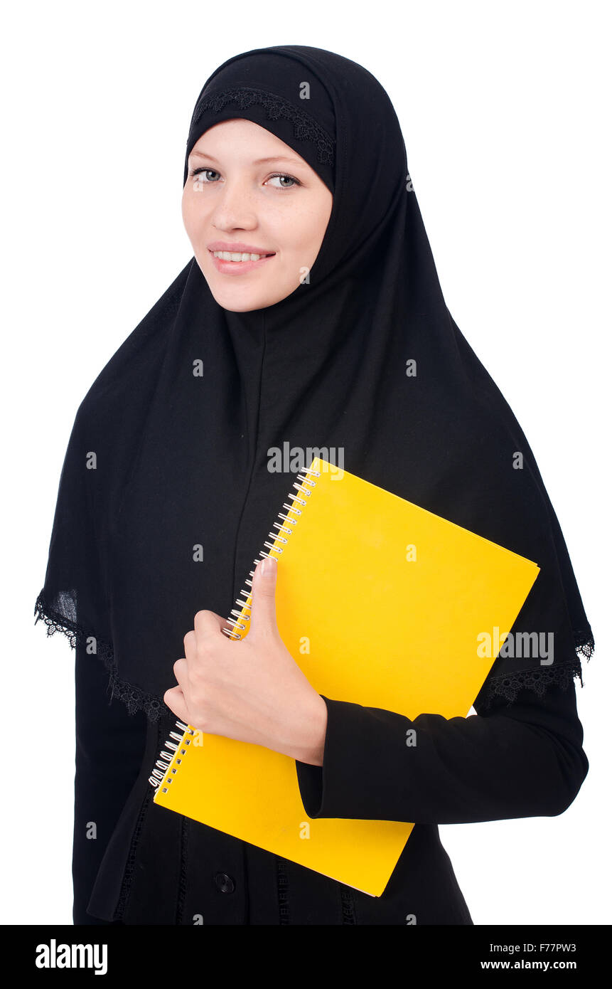 Young muslim female student with books Stock Photo - Alamy