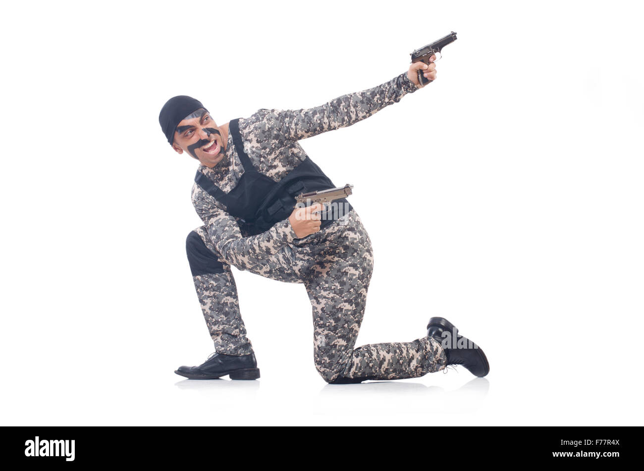 Soldier isolated on the white background Stock Photo - Alamy