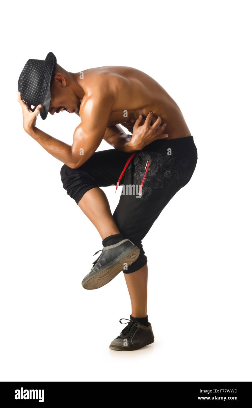 Funny dancer isolated on the white Stock Photo - Alamy