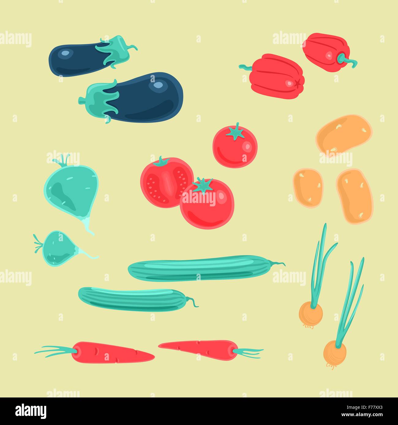 Vector set Vegetables Stock Vector Image & Art - Alamy