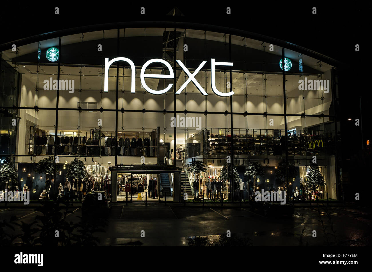 Next shop, Kingsley village, Penhale, alongside the A30, Cornwall ...