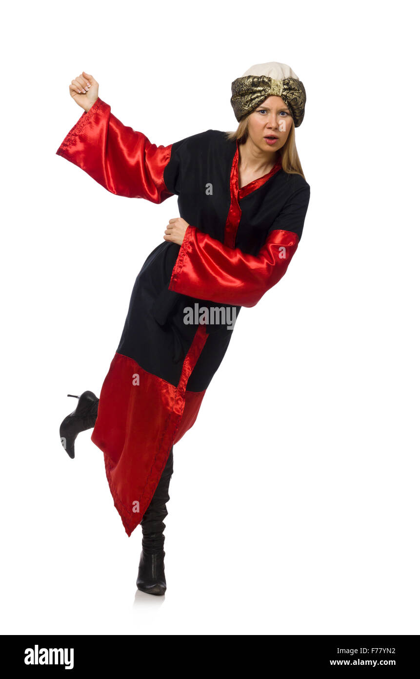 Female magician isolated on white Stock Photo - Alamy