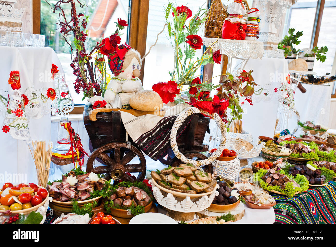 Traditional ukrainian food wedding reception hi-res stock photography ...