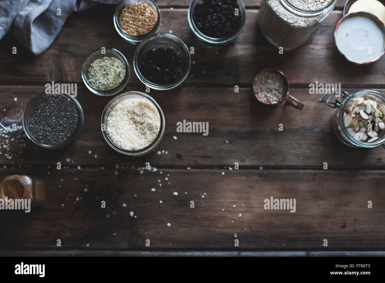 Various kitchen ingredients in pots for cookery Stock Photo - Alamy