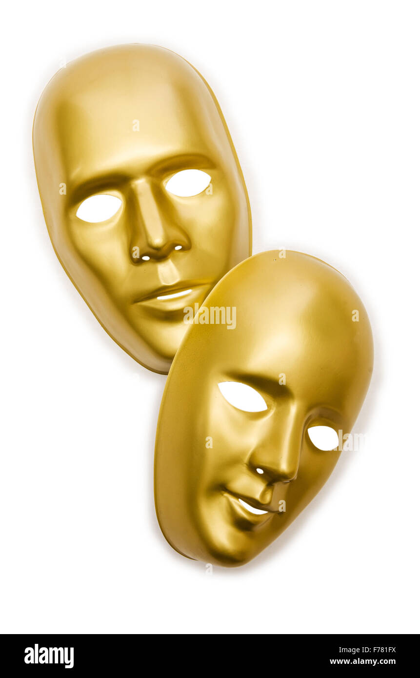 Shiny masks isolated on white background Stock Photo - Alamy
