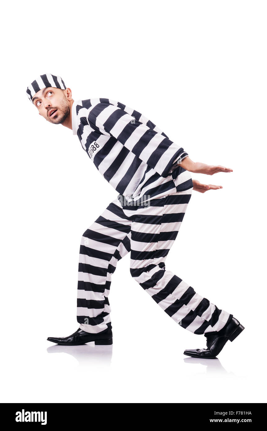 Convict criminal in striped uniform Cut Out Stock Images & Pictures - Alamy
