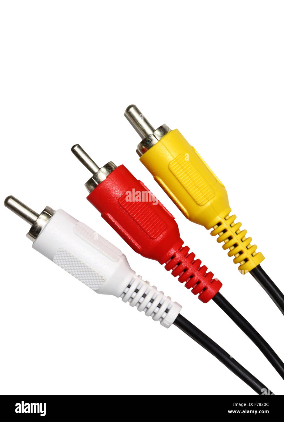 three cables on a white background Stock Photo - Alamy