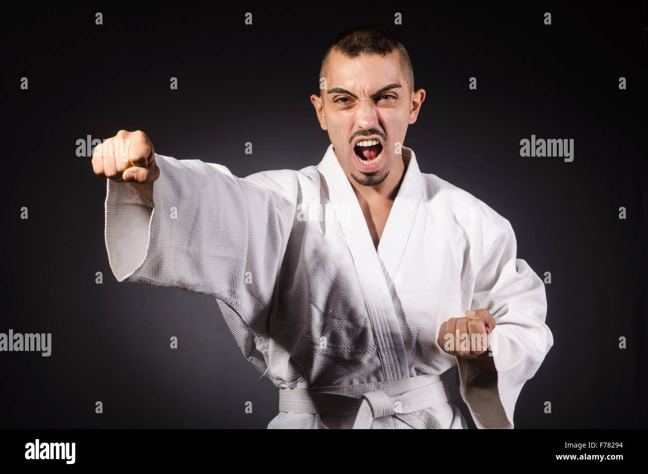 Karate martial arts fighter Stock Photo - Alamy