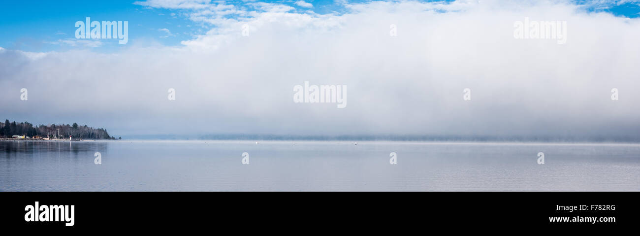 Fog rising in the distance. Ottawa River Stock Photo - Alamy
