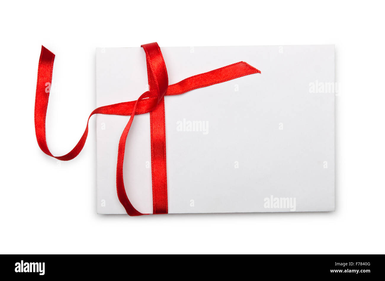 Envelope with colourful ribbon on white Stock Photo - Alamy