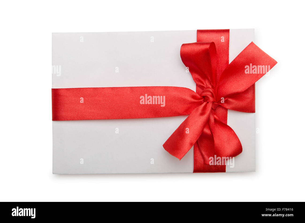 Envelope with colourful ribbon on white Stock Photo - Alamy