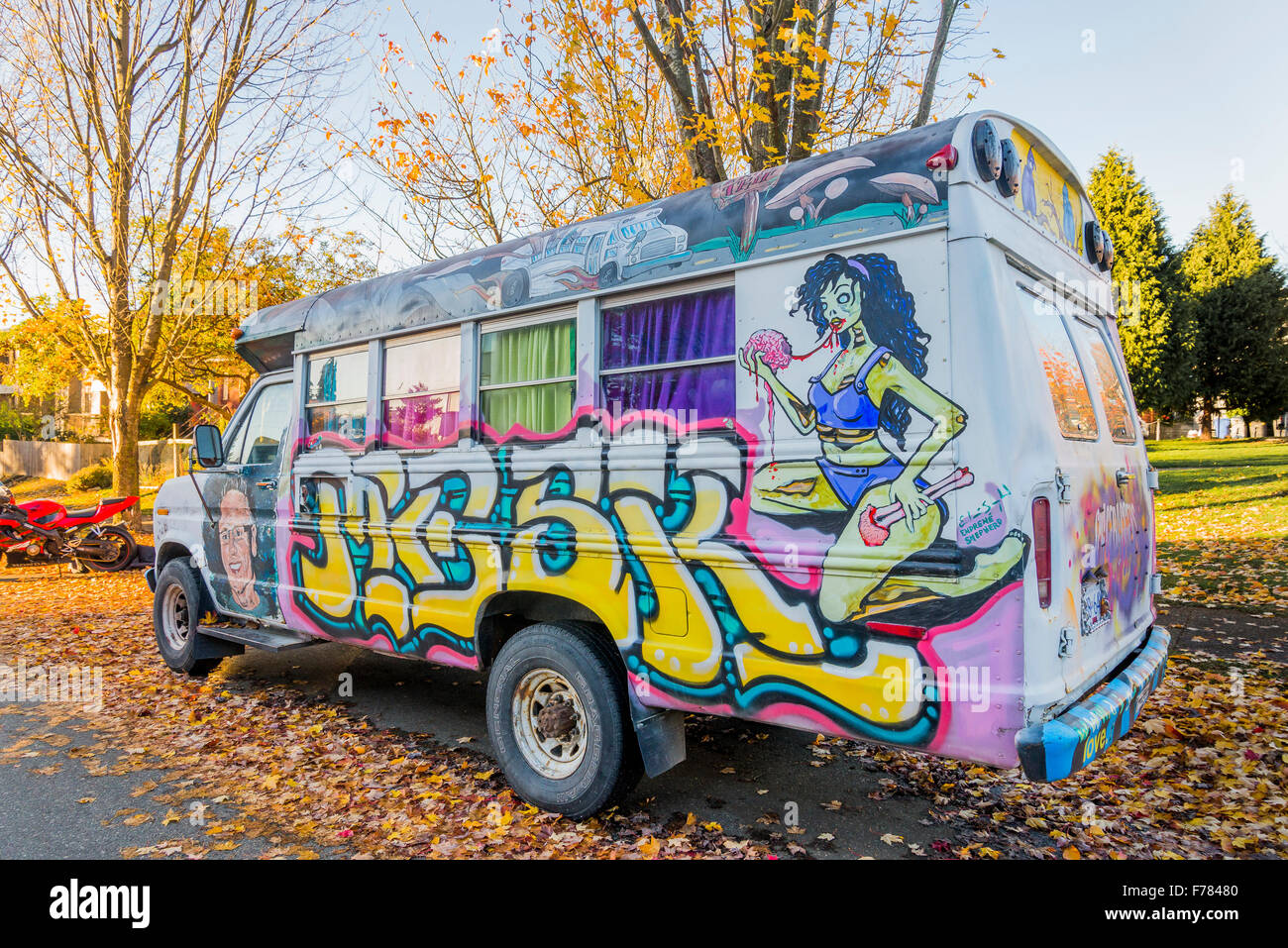 Zombie Bus Painted Van Bus High Resolution Stock Photography and Images ...