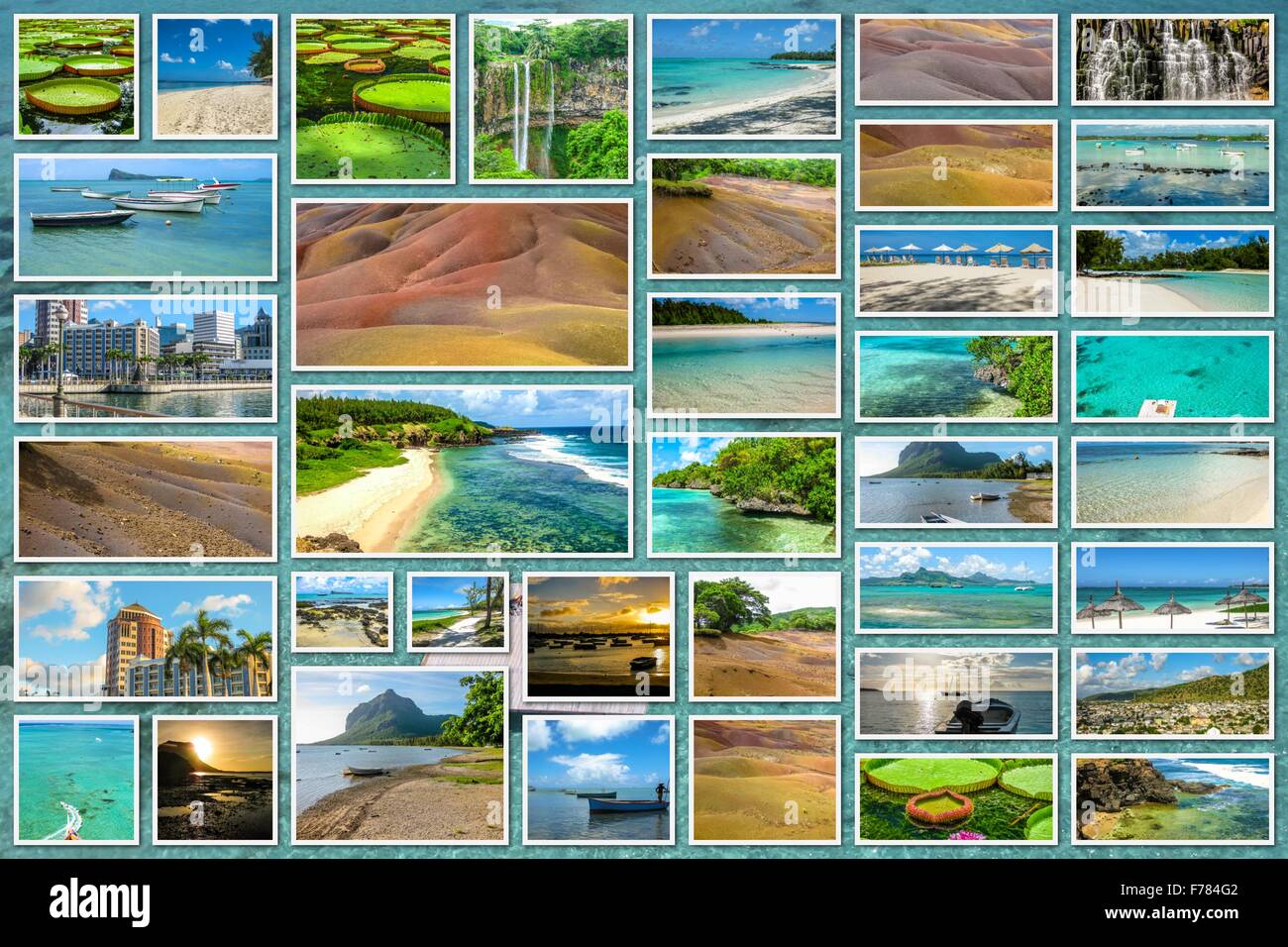 Mauritius landscapes collage Stock Photo - Alamy
