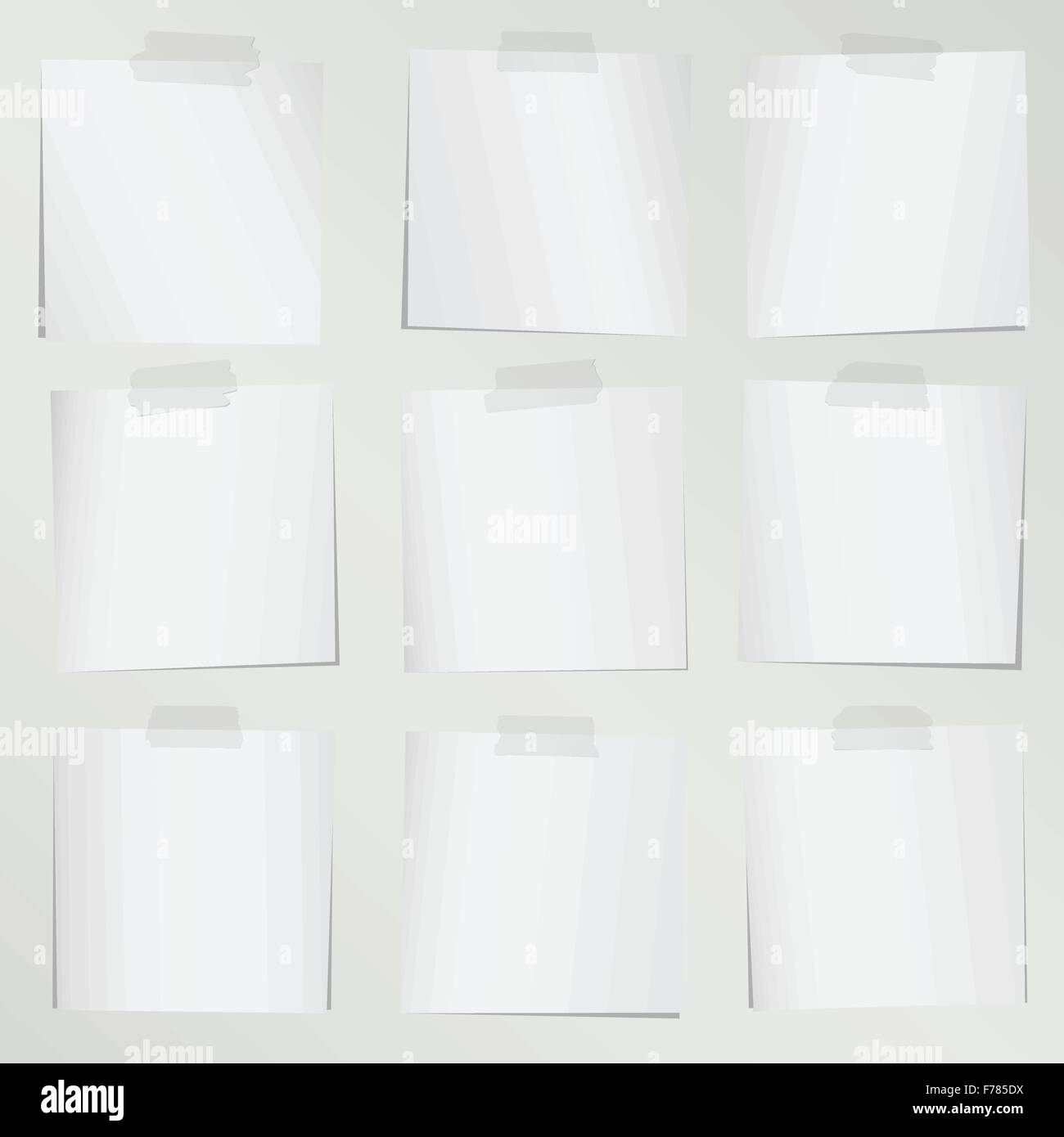 Set of various gray note papers on white background Stock Vector Image ...