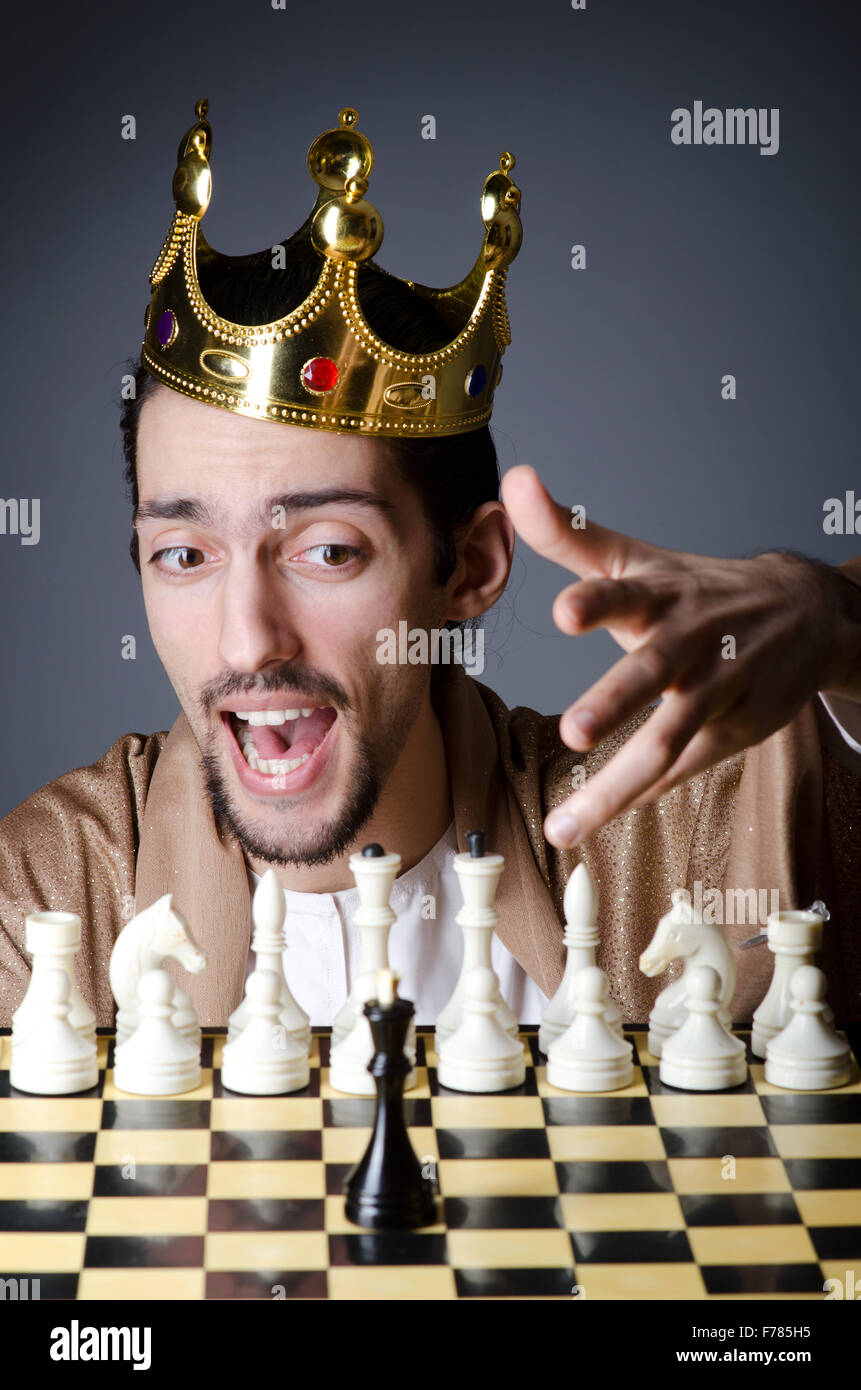 Chess player playing his game Stock Photo - Alamy