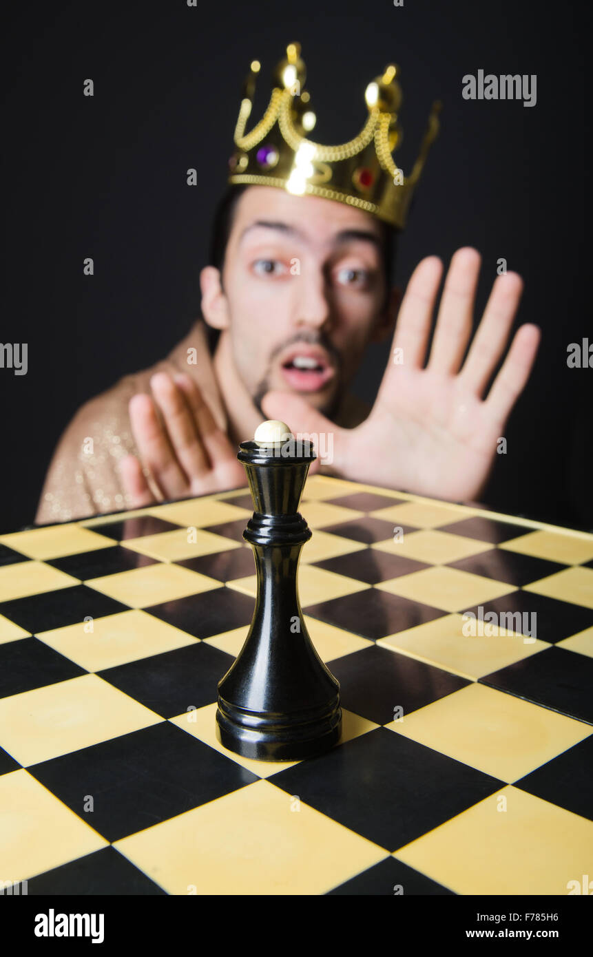 Chess player playing his game Stock Photo - Alamy