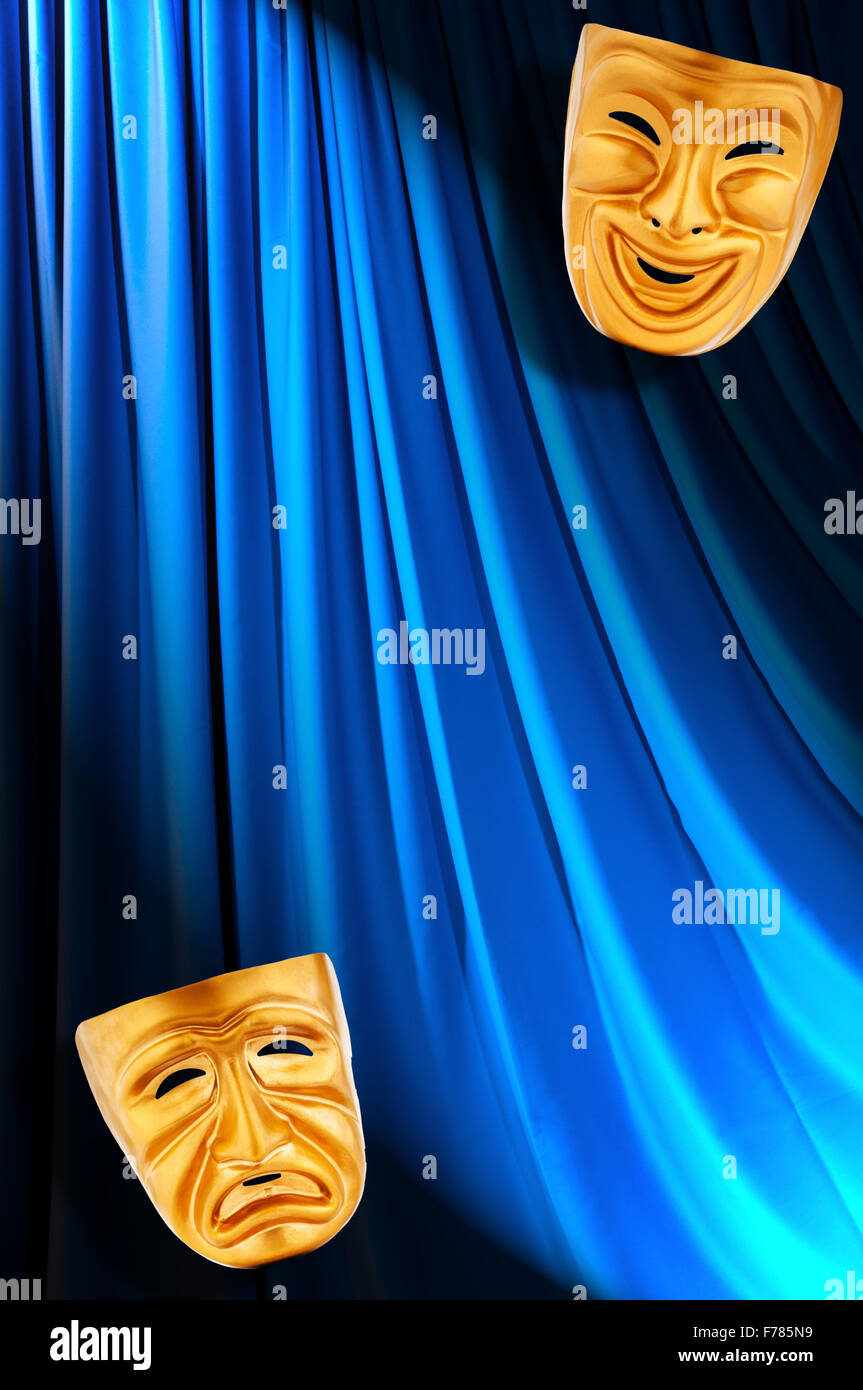 Theatre performance concept with masks Stock Photo - Alamy