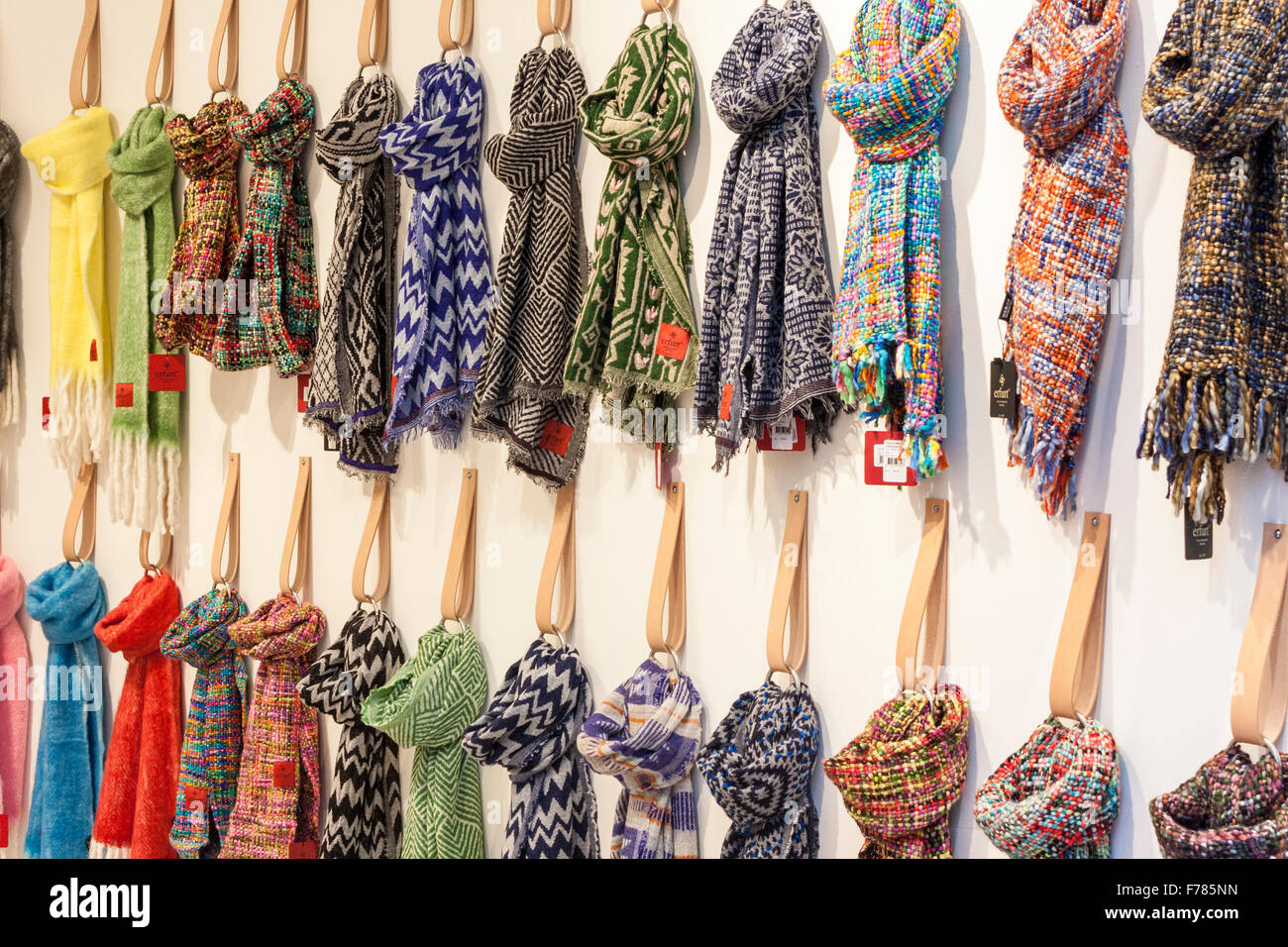 Scarves on display in store hi-res stock photography and images - Alamy