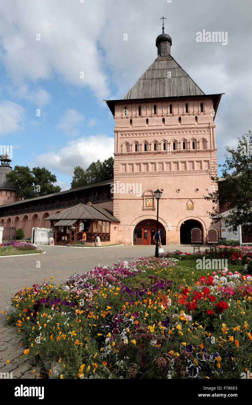 The entrance gate tower inside the grounds of the Saviour Monastery of ...