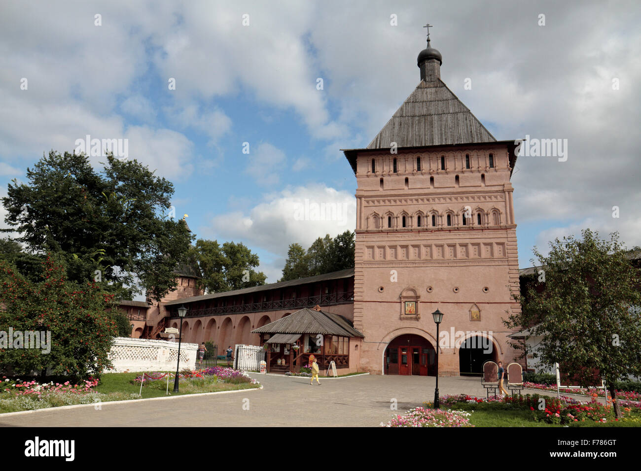 The entrance gate tower inside the grounds of the Saviour Monastery of ...