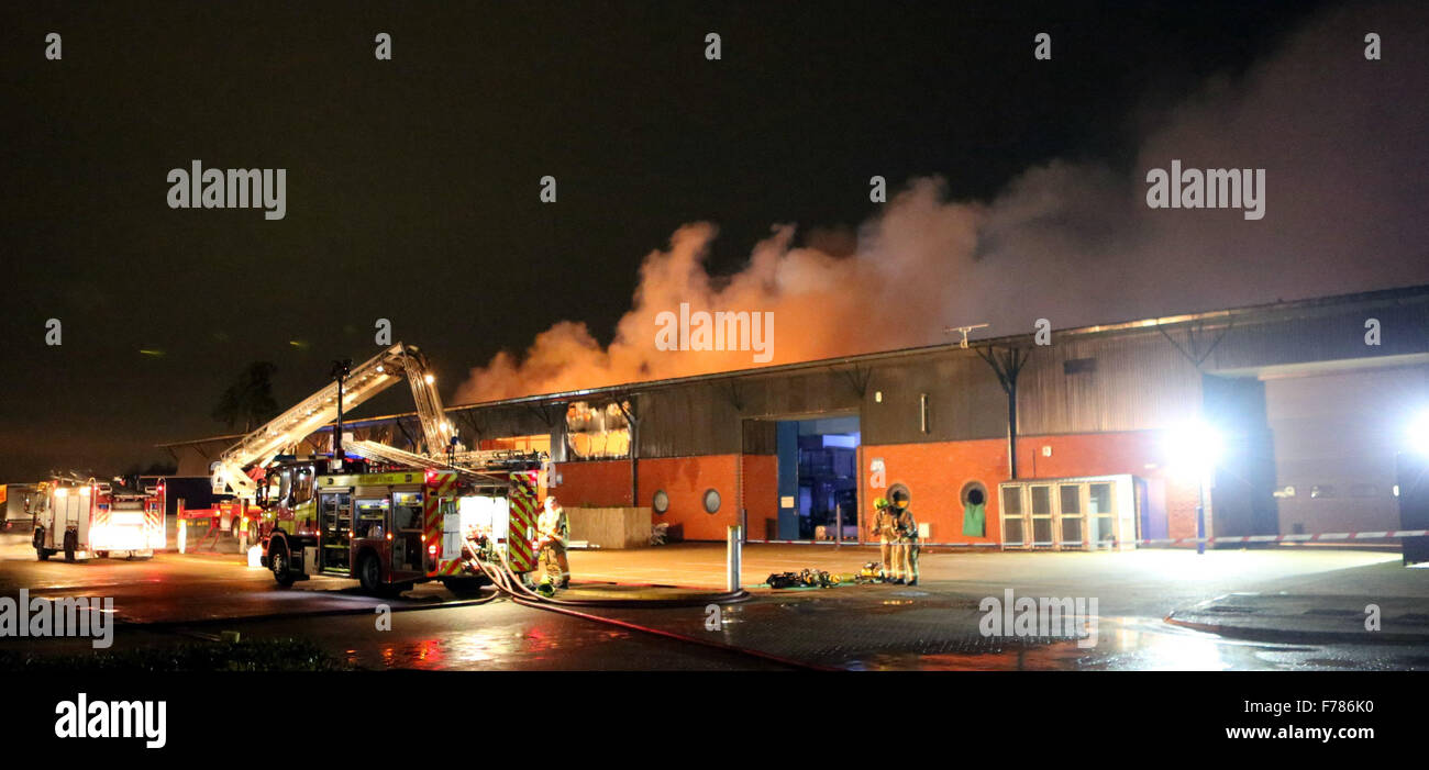 Woking, Surrey, UK. 26th November, 2015. A Major fire at jointing ...