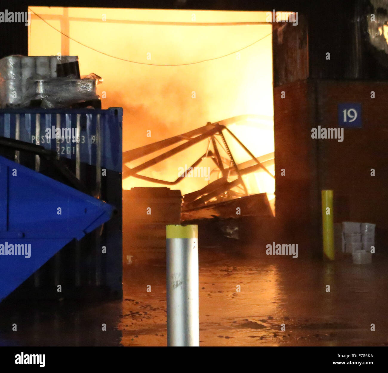 Woking, Surrey, UK. 26th November, 2015. A Major fire at jointing ...