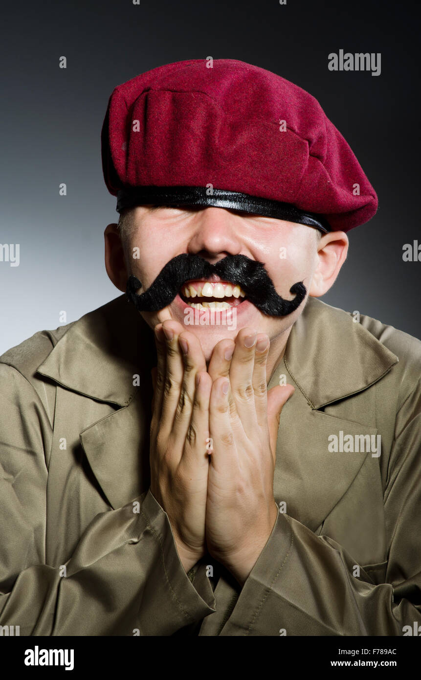 Funny soldier in military concept Stock Photo - Alamy