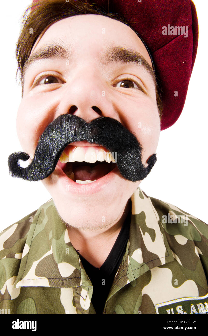 Funny soldier in military concept Stock Photo - Alamy