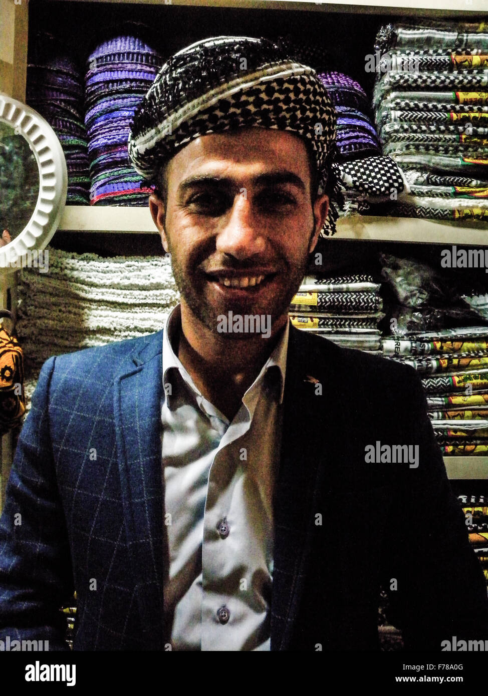 Erbil, Iraq. 11th Nov, 2015. A small shop inside downtown Erbil Bazaar ...