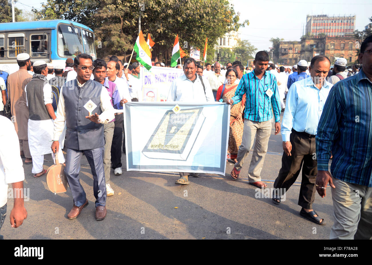 Kolkata, India. 26th Nov, 2015. Dhanuk Ekta Manch observes Samvidhan ...